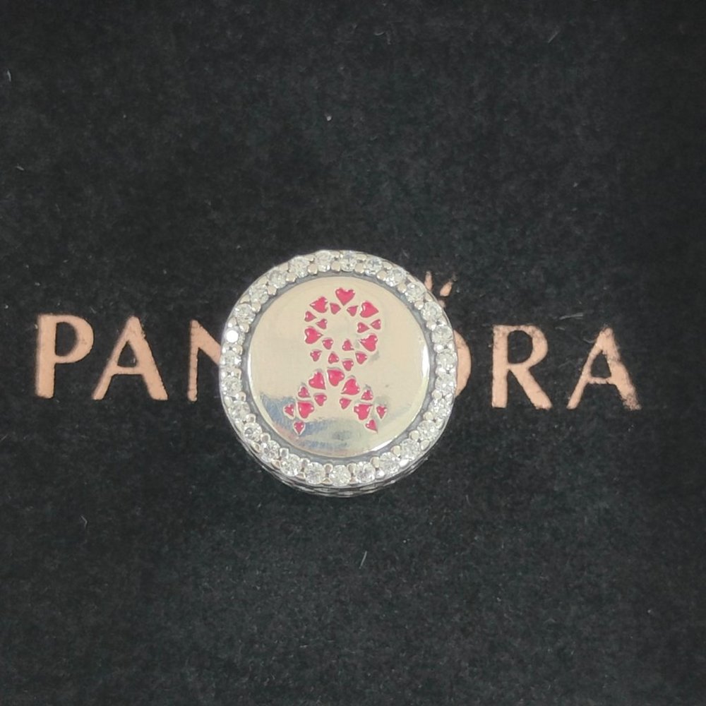 Pandora Breast Cancer Ribbon Of Strength Bead Charm H… - Gem
